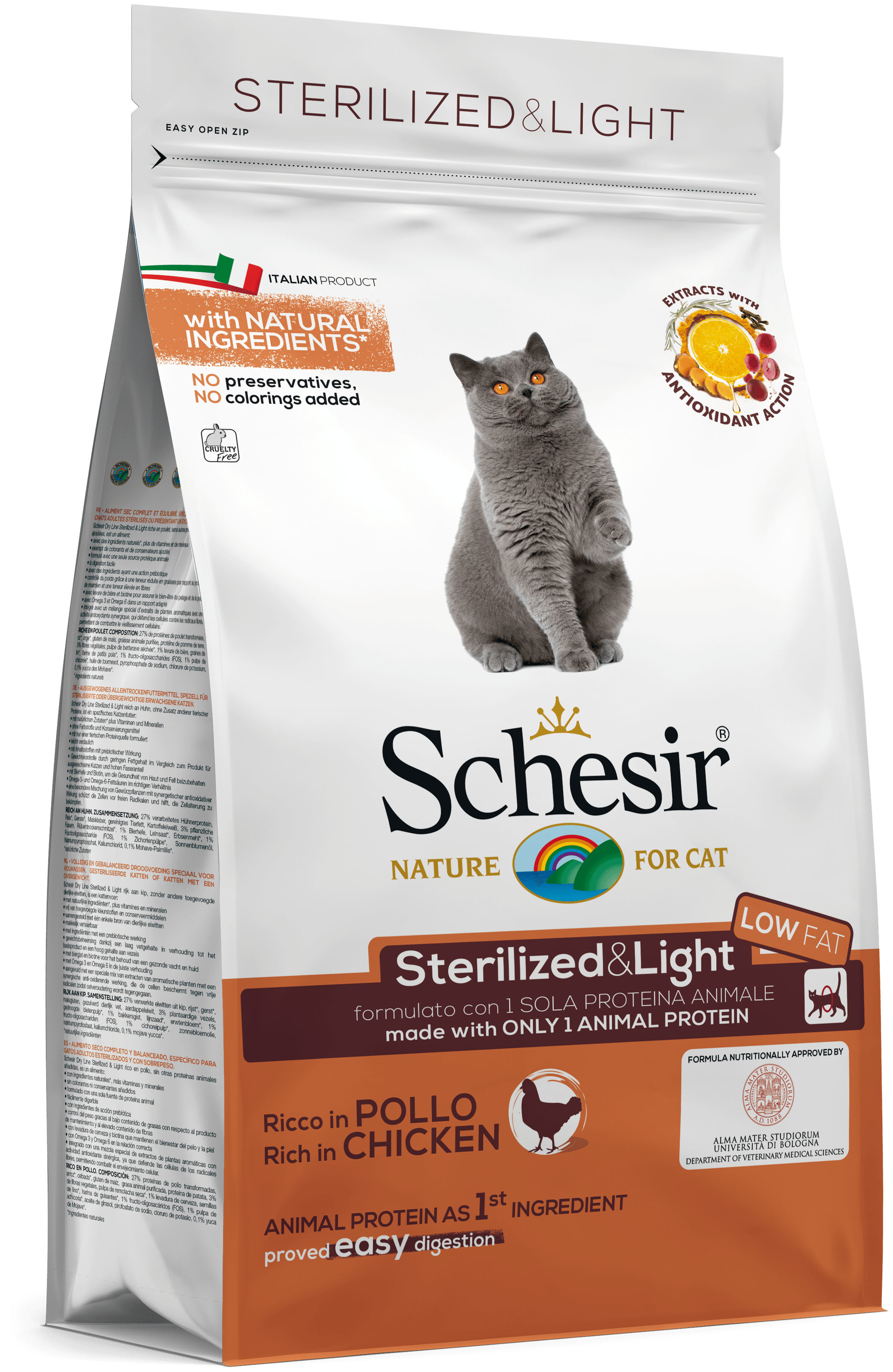 Schesir Pienso Light de Pollo para Gatos Esterilizados - Miscota España