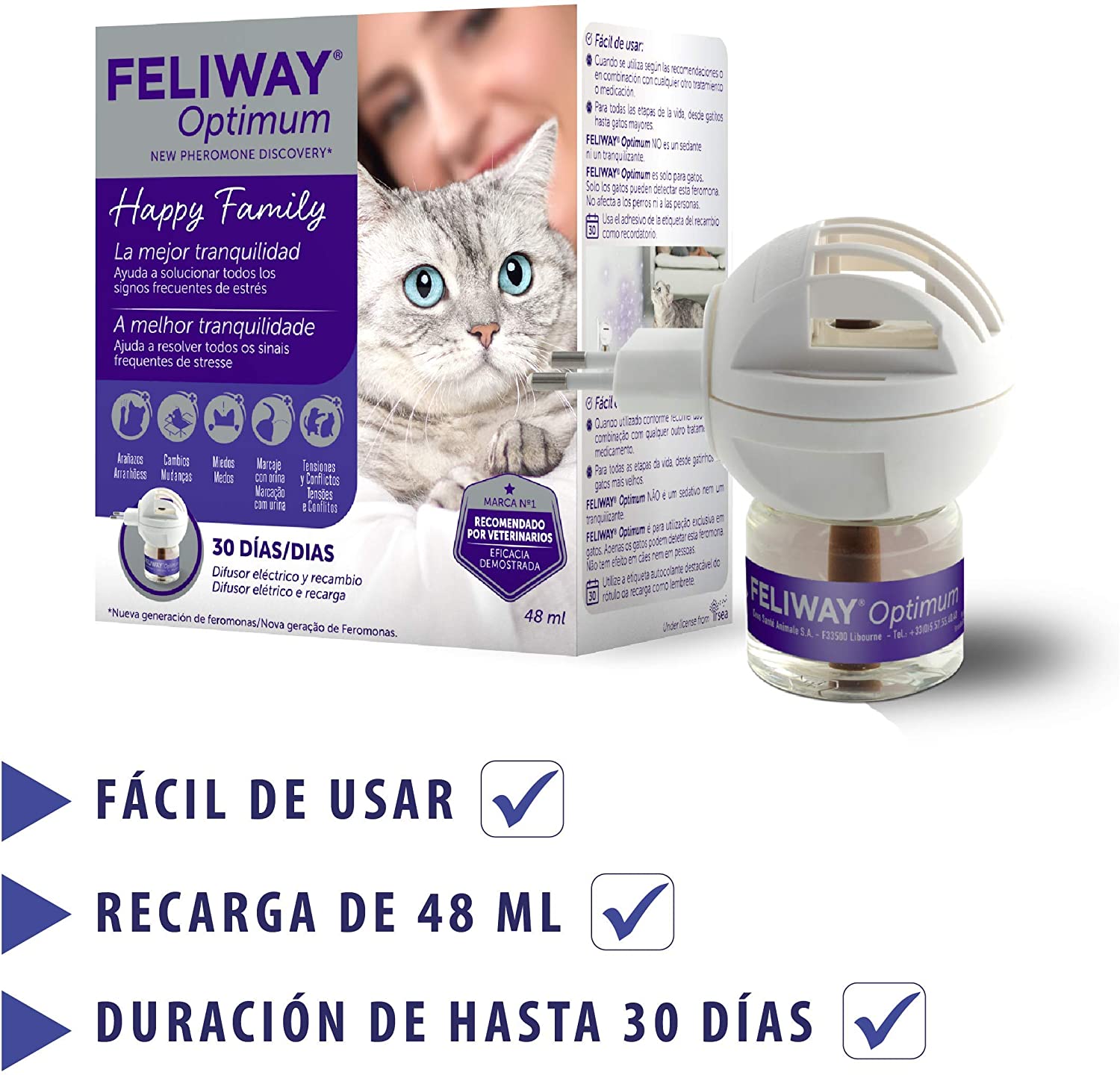 Feliway Optimum Anti Stress For Cats Diffuser Refill 48ml