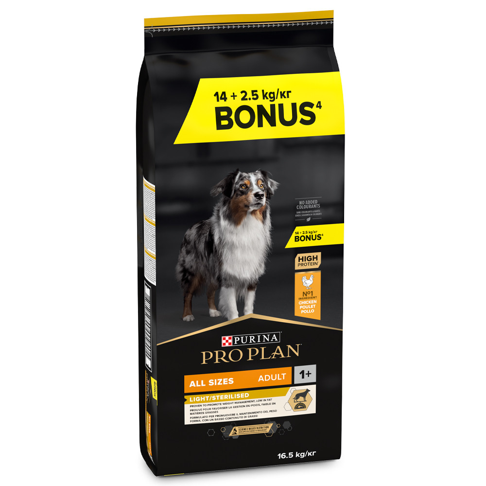 Purina Pro Plan All Size Adult Light/Sterilised Optiweight Rico en ...