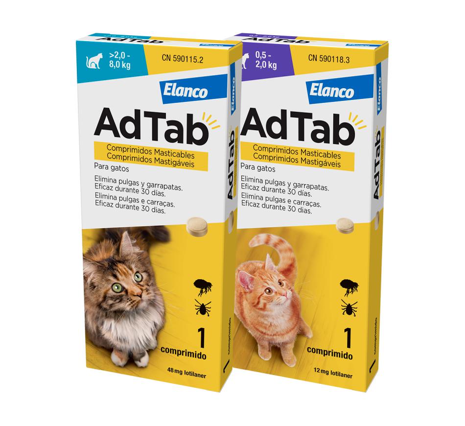 AdTab Antiparasitic Chewable Tablets for Cats 2-8 kg (48mg) - Miscota ...