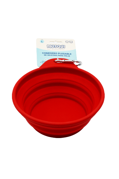 Musqui Comedero Grande Plegable de Silicona Rojo para Viaje - Miscota ...