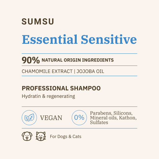SUMSU Champú Hidratante Vegano Essential Sensitive para Perros y Gatos ...